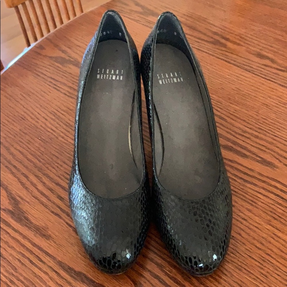 Stuart Weitzman Designer Leather Snake Skin Heels - Gem